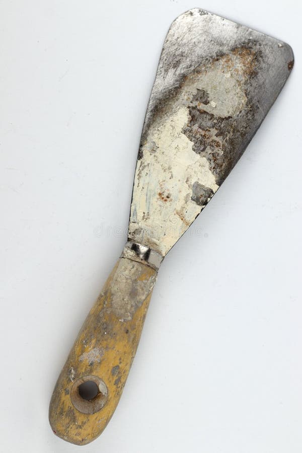 Old Dirty Scraper Isolated on White Stock Image - Image of repair ...