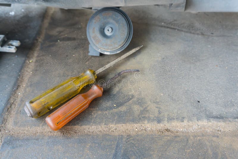 Old dirty screwdriver stock photo. Image of used, dirty - 91578166