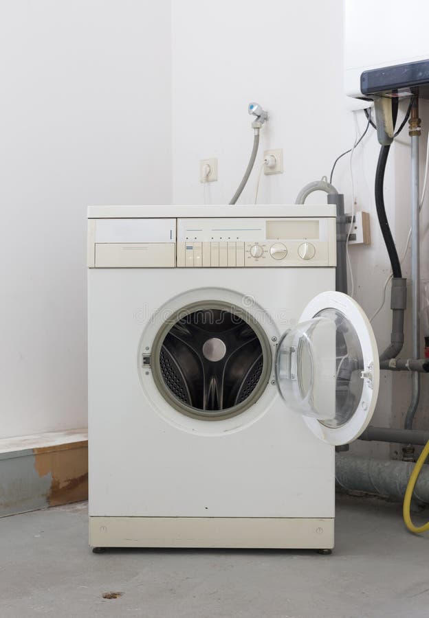 Old dirty washing machine stock image. Image of homework - 152621301