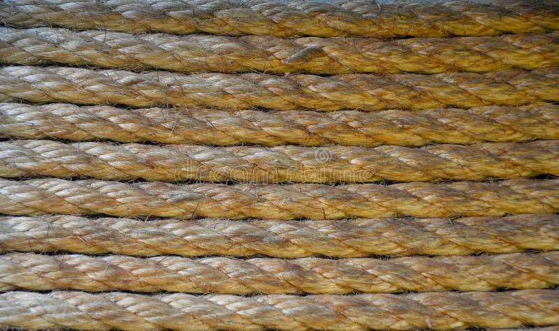 Old Dirty Weathered Yarn Rope Tightly Wrapped Stock Photo - Image of ...
