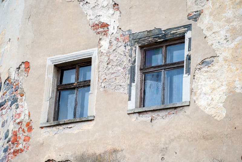 Old Dirty Window on Old Dirty Wall Stock Photo - Image of ancient ...