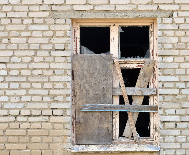Old dirty window on wall stock image. Image of outdoor - 47978553