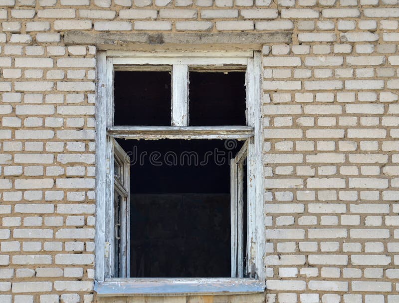 Old dirty window on wall stock image. Image of corner - 47978573