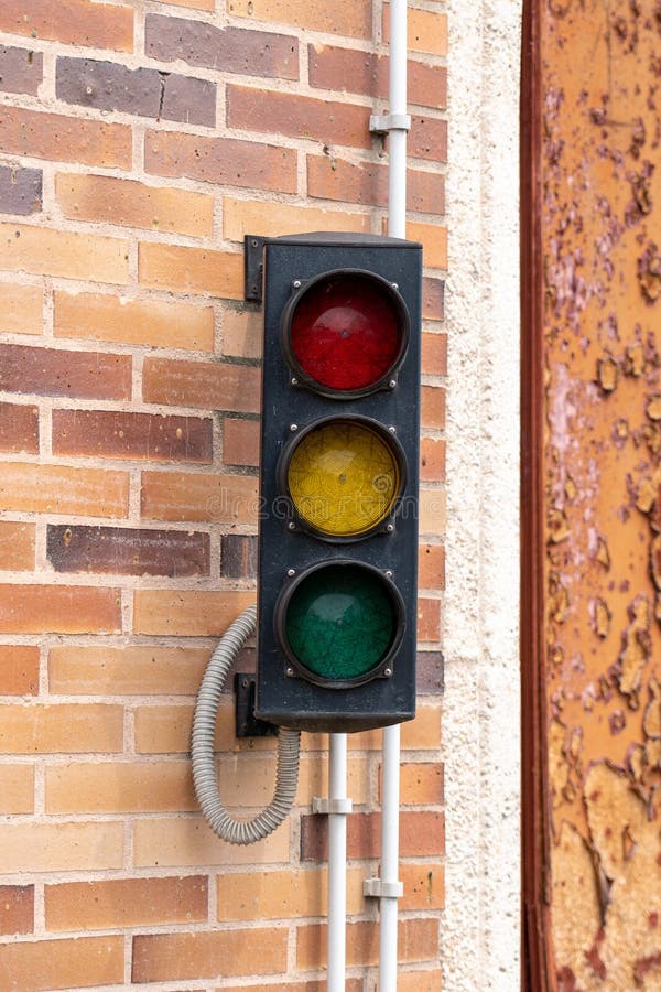Old Disabled Non-working Traffic Light in the Parking Stock Image ...