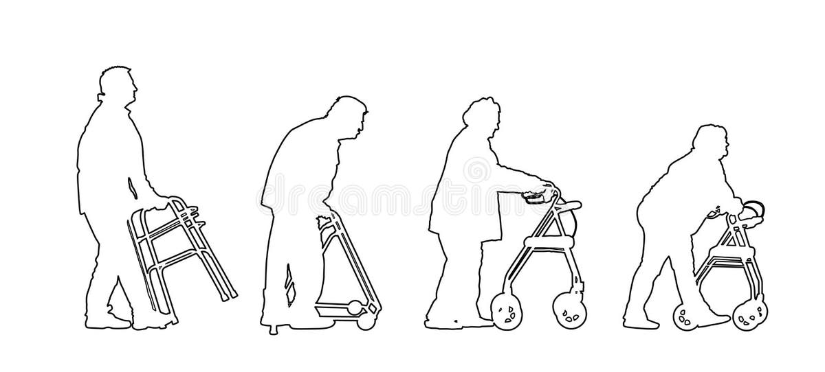 Medical Patient Using Walker Stock Illustrations – 52 Medical Patient ...
