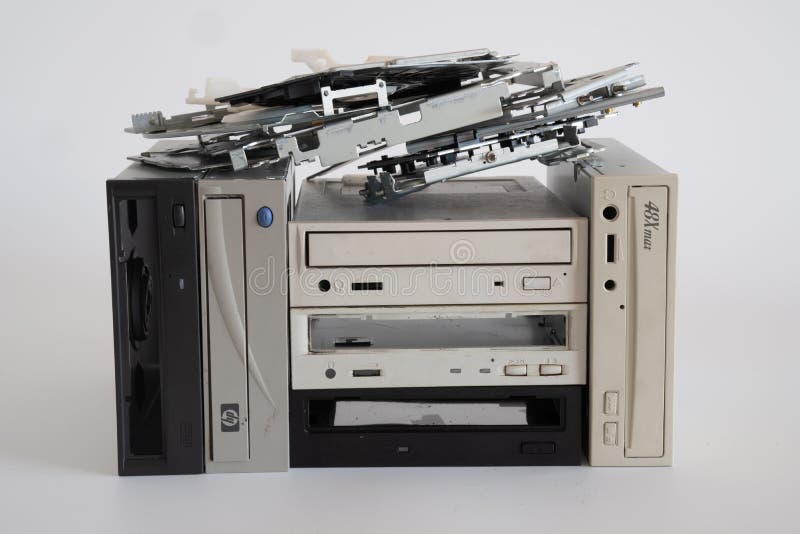 Old Disassembled Computer DVD Drive for Recycle Stock Photo - Image of ...