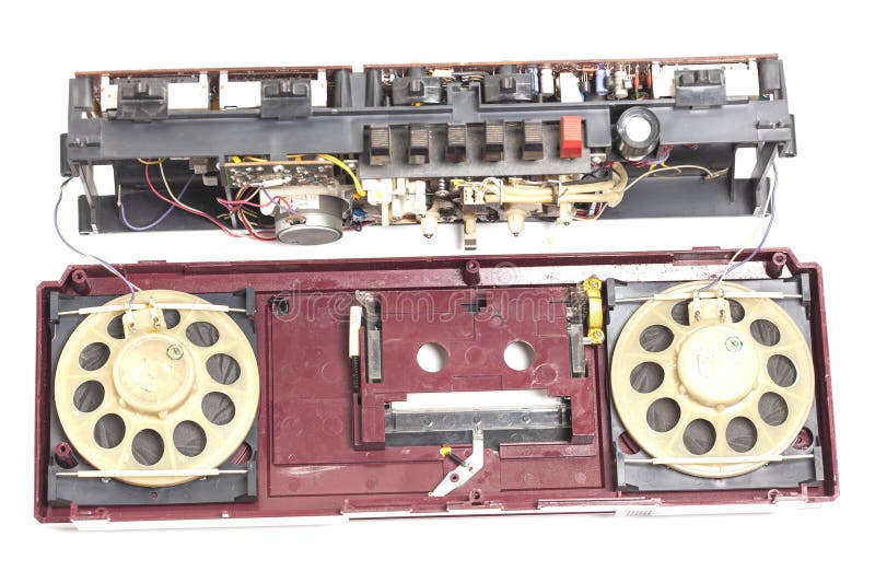 Old Disassembled Portable Stereo Cassette Tape Recorder from 80s. Stock ...