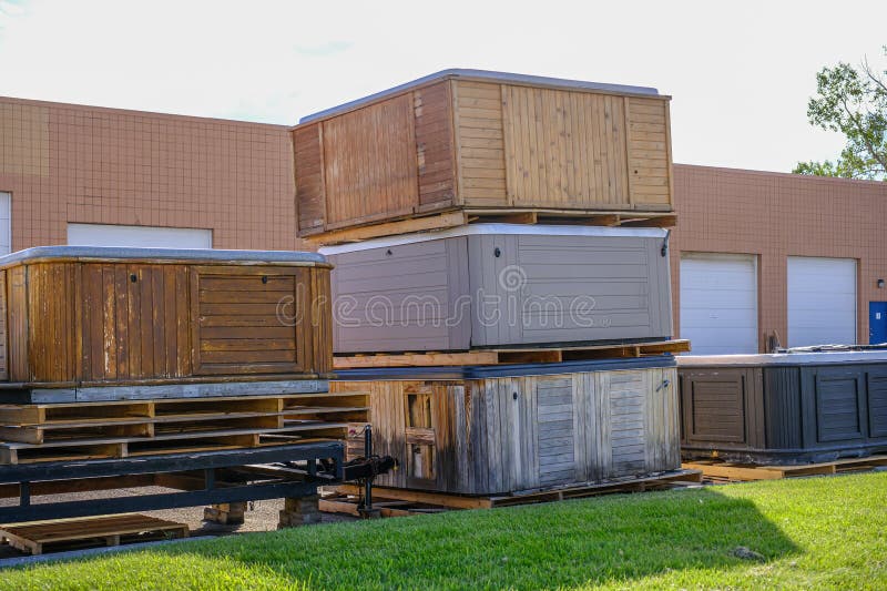 Old Discarded Hot Tubs Ready for Recycling Stock Image - Image of scrap ...