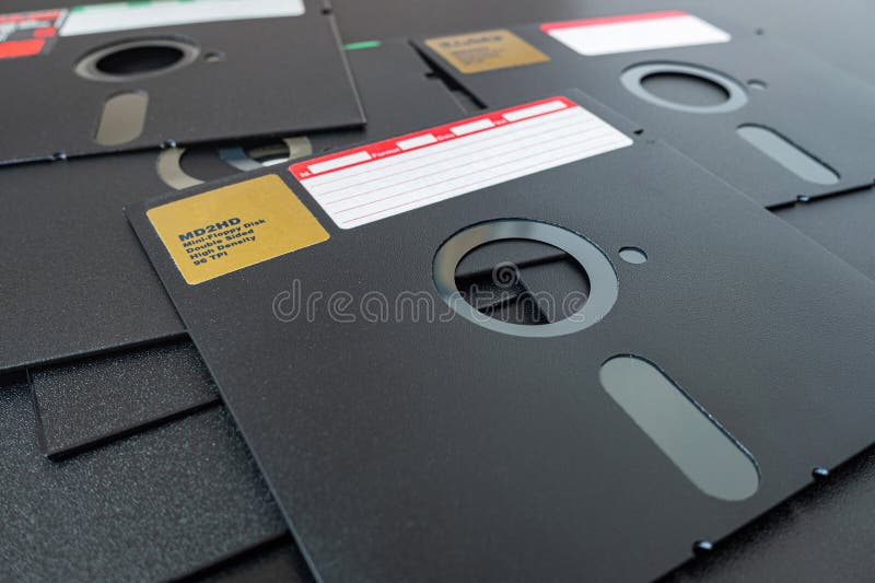 5.25 Inch Floppy Disks for Technology Vintage Background. Stock Image ...
