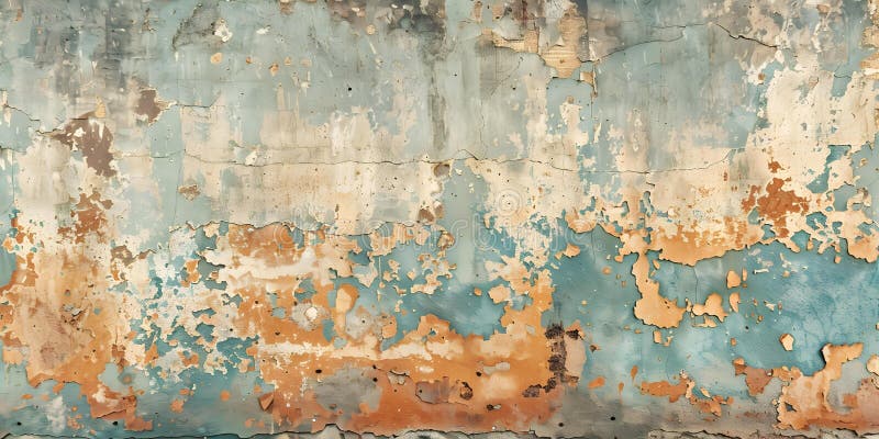 Old Distressed Wall Adorned with Rust and Peeling Paint Showcasing ...