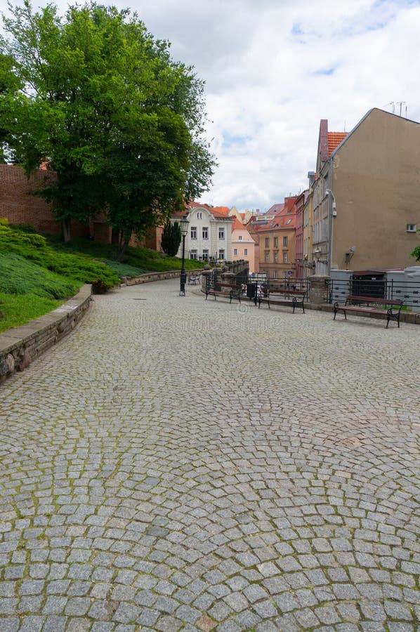 Old district street editorial stock photo. Image of leading - 41281833