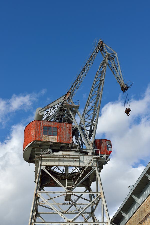 Old Dock Crane in Port. Helsinki Stock Photo - Image of freight, goods ...