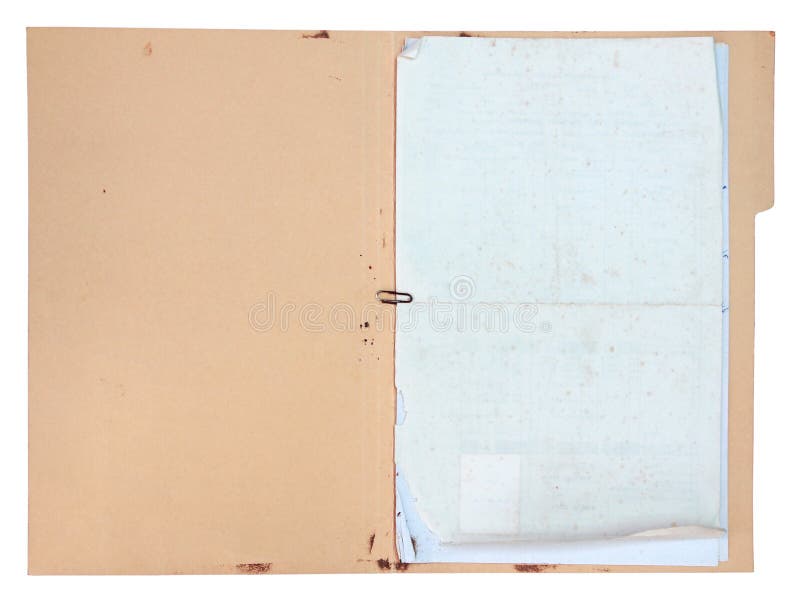 Old folder with papers stock image. Image of documents - 20035033