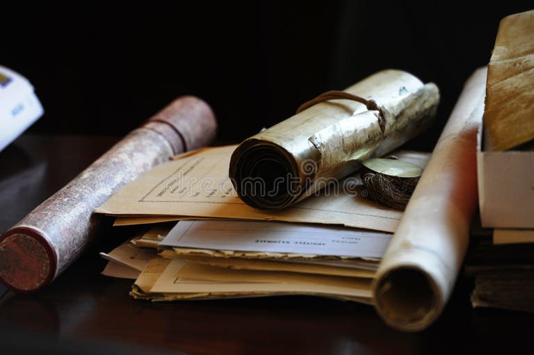 Old documents stock image. Image of document, roll, paper - 49254501