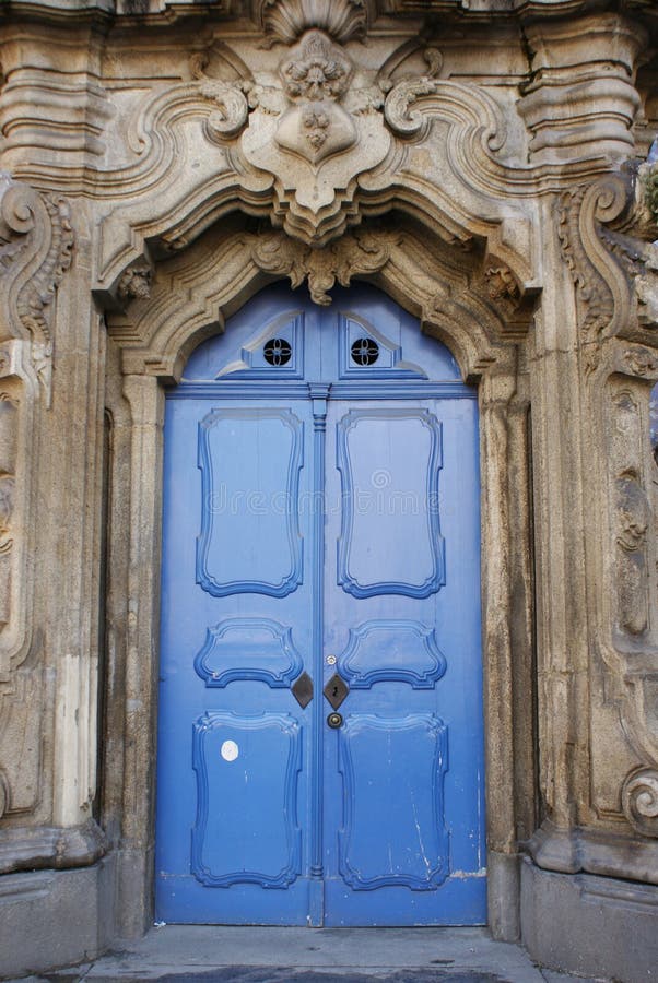 Old Blue Rustic Wooden Door and Flowers. Filtered Image with Texture ...