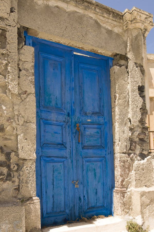 Old Wooden Door in Ancient Greek House. Crete Stock Photo - Image of ...