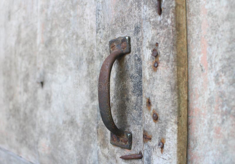 Old Door Handle Attached To Old House Stock Photo - Image of antique ...