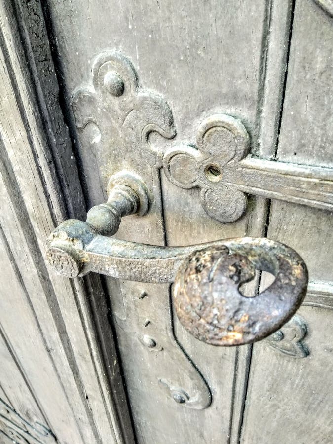 Old door handle stock photo. Image of quality, entrance - 117761882