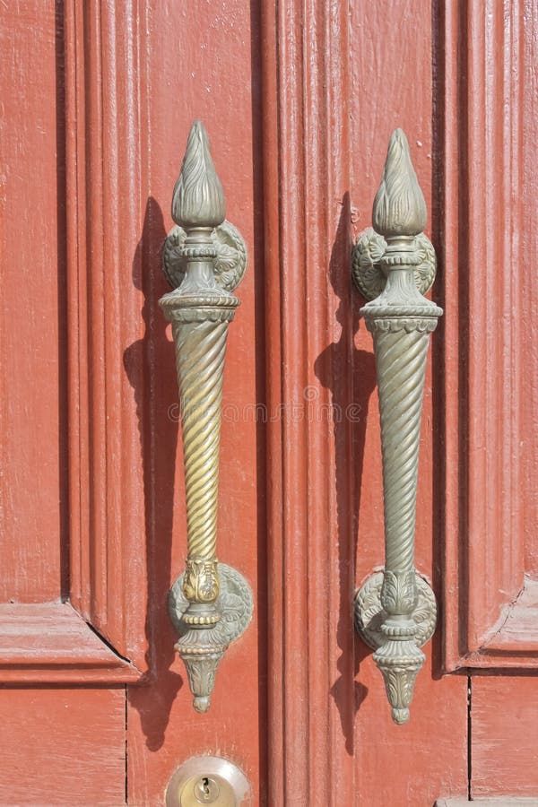 Old door handle stock image. Image of keyhole, wooden - 60301357