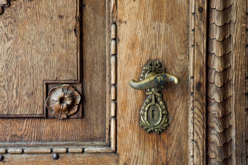 Old Door handle stock image. Image of wooden, style - 106655745