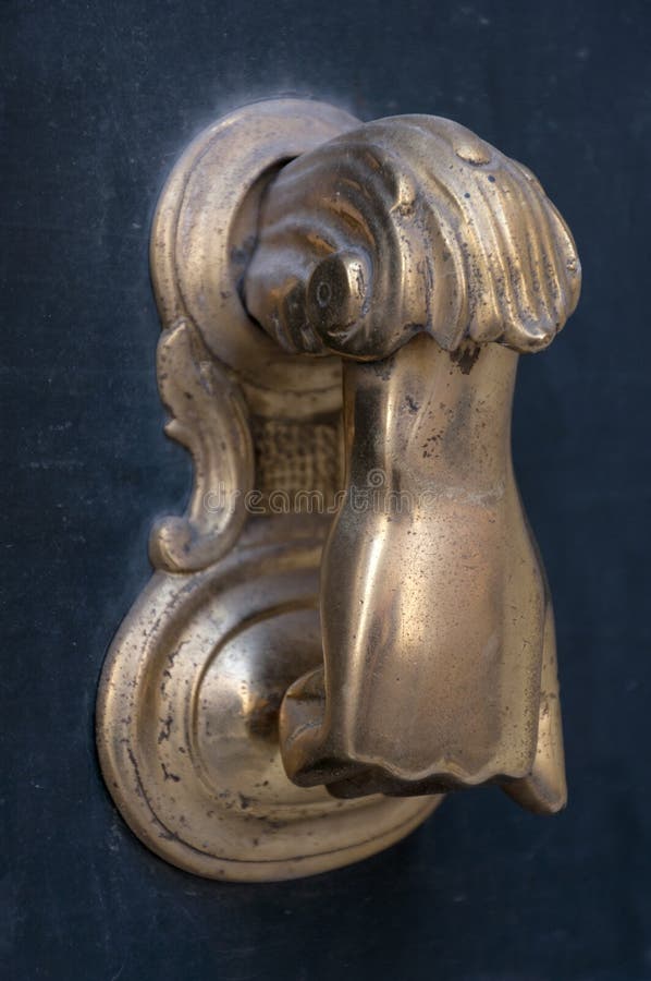 Old Door Knocker Golden Hand Stock Photo - Image of italy, hand: 79237894