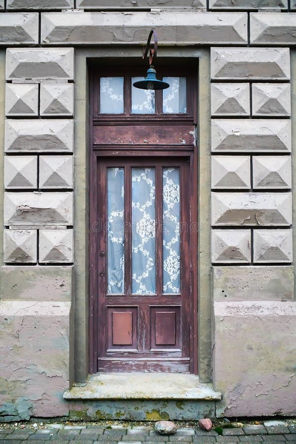 Old door with lantern stock photo. Image of wooden, lantern - 131981454