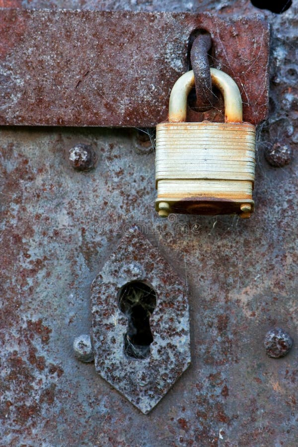 Old door lock stock photo. Image of security, hole, secured - 14498114
