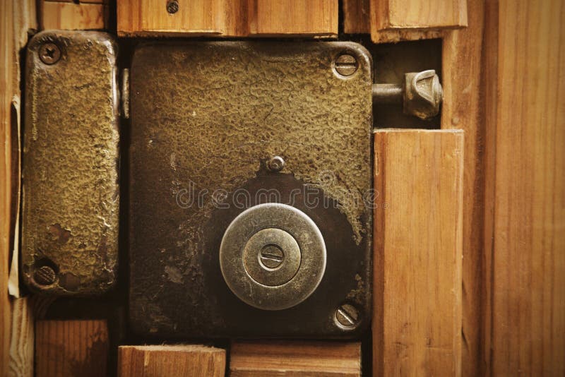 Old door lock stock photo. Image of rust, enter, design - 7558966