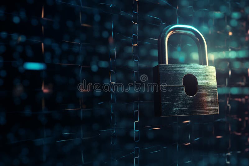 An Old Door Lock Against a Futuristic Chain Background, Symbolizing ...