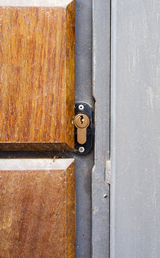 Old Door Lock, Aged Metal Door, Home Security Stock Image - Image of ...