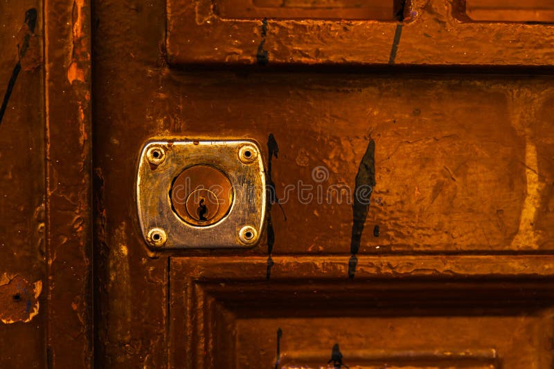 Old Door Lock, Aged Wooden Door, Home Security Stock Image - Image of ...