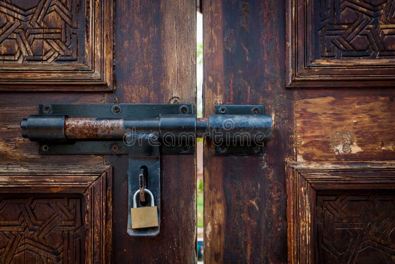 Old door lock stock photo. Image of access, metallic - 34476016