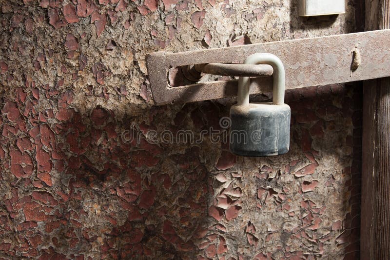 Old door and lock stock photo. Image of barn, entrance - 42268538