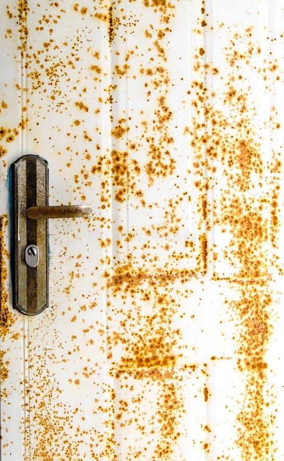 The Old Door and Rust on White Door Stock Image - Image of lock ...