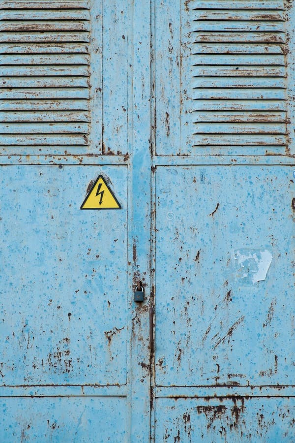 Old door with sign stock photo. Image of dangeroud, warning - 145699170