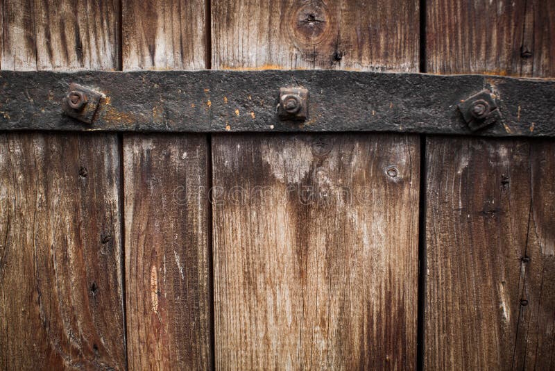 Old Door, Wood Texture, Metal Latch Lock. Stock Image - Image of closed ...