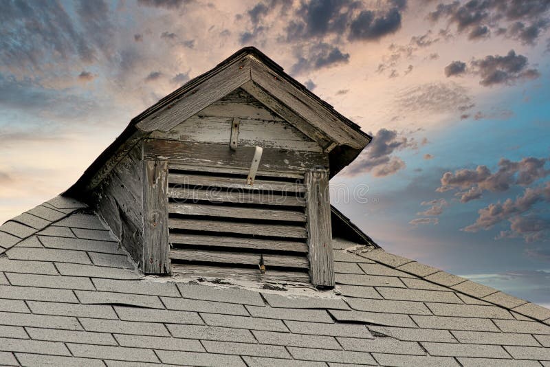 Old Dormer Needing Paint stock photo. Image of construction - 169393964