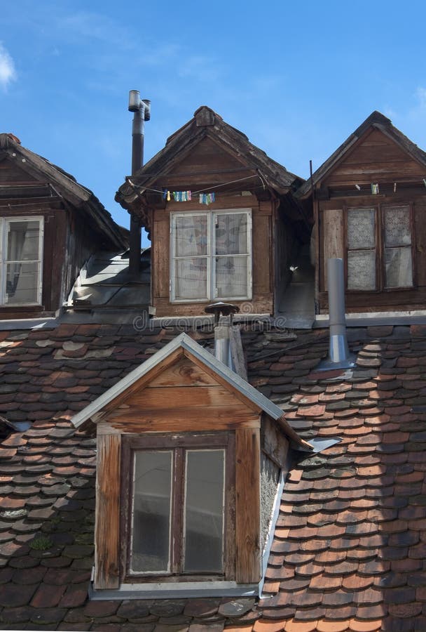 Old dormers. stock photo. Image of rusty, hole, lodging - 14214562