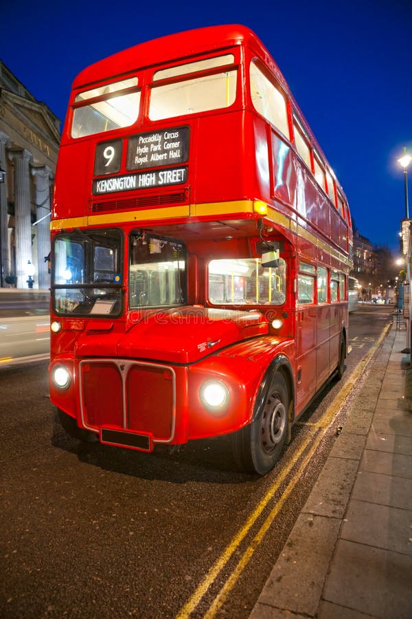 Red Double Decker Bus, Vintage Sepia Texture, London Stock Photo ...