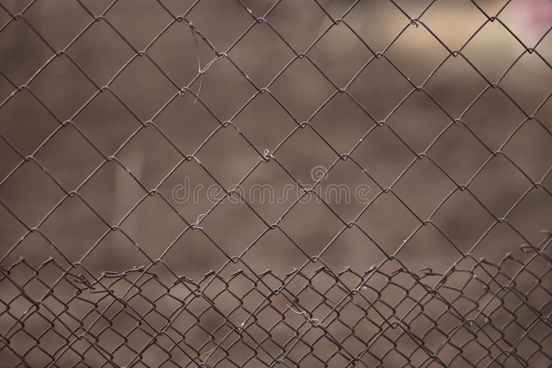Old Double Steel Wire Mesh Fence Two Types Stock Image - Image of chain ...