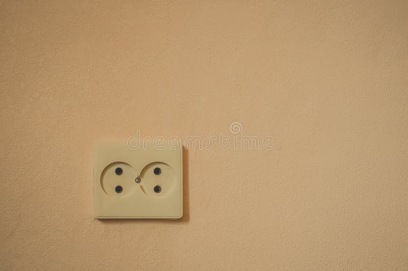 Old Double Wall Built Electrical Outlet Background Selective Focus ...