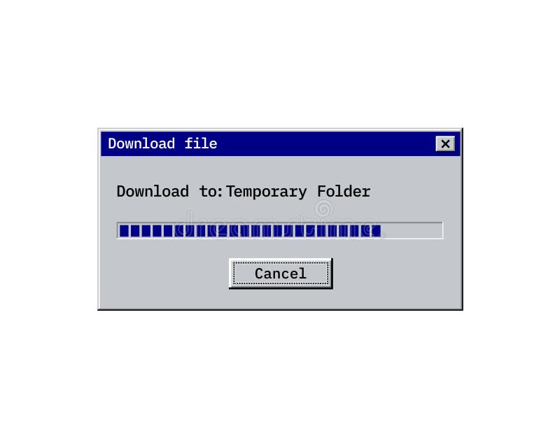 Retro Download Bar, Alert Window on Computer Monitor with Loading ...
