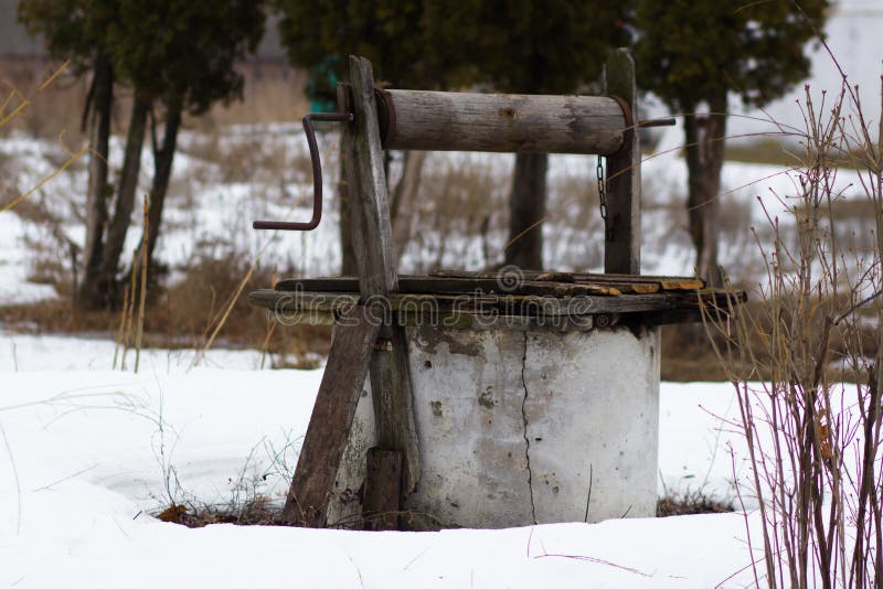 Old Draw-well in Village Winter Stock Photo - Image of country, snow ...
