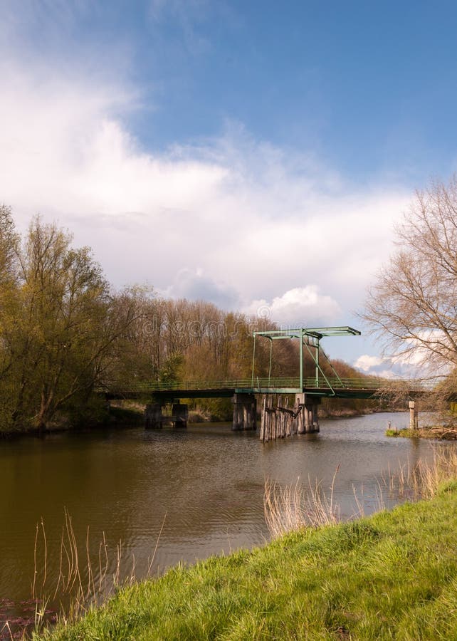 Old Drawbridge in a Natural Landscape Stock Image - Image of bare ...