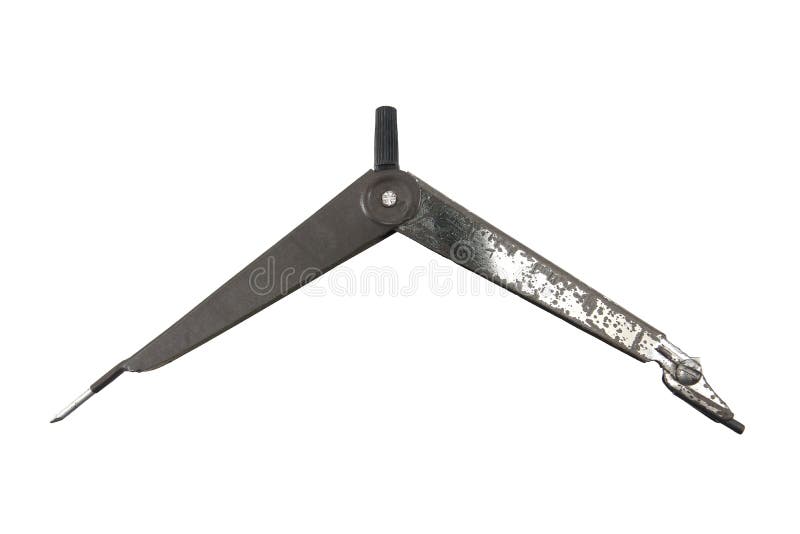 Old Drawing Compass Isolated on White Background. Compasses Tool ...