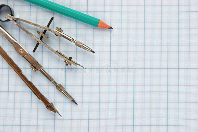Old drawing tools stock photo. Image of office, geometry - 133442068