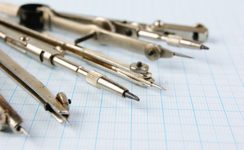 Old drawing tools stock image. Image of construction - 142793205