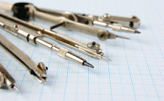 Old drawing tools stock image. Image of construction - 142793205