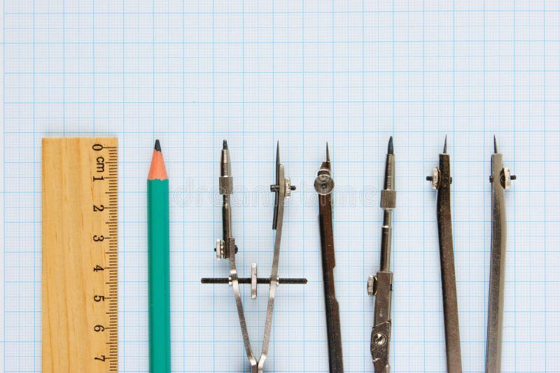 Old drawing tools stock image. Image of equipment, paper - 156509635