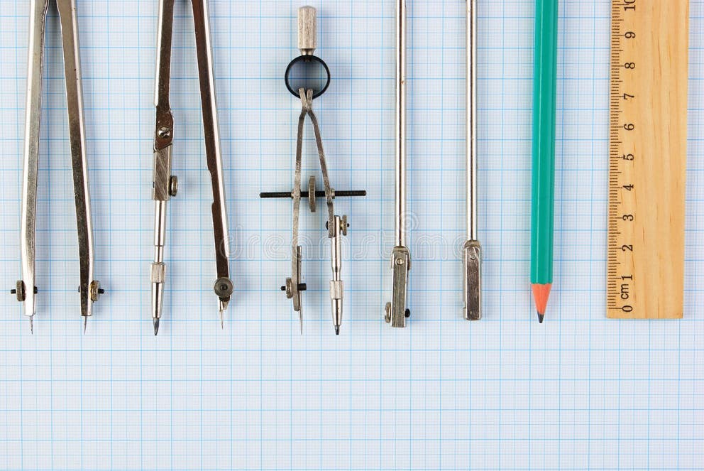 Old drawing tools stock photo. Image of pattern, industrial - 173008030